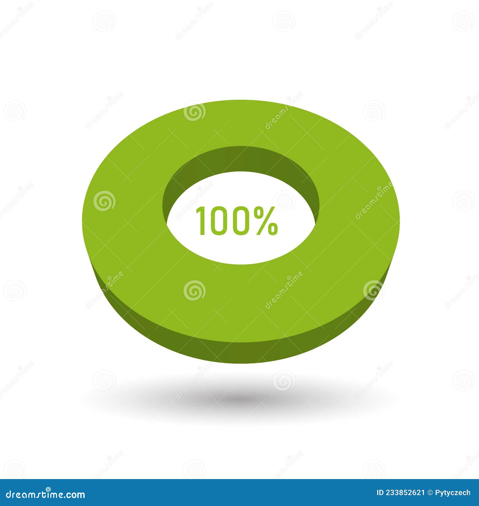 100 Percent 3D Vector Pie Chart Stock Vector - Illustration of business ...