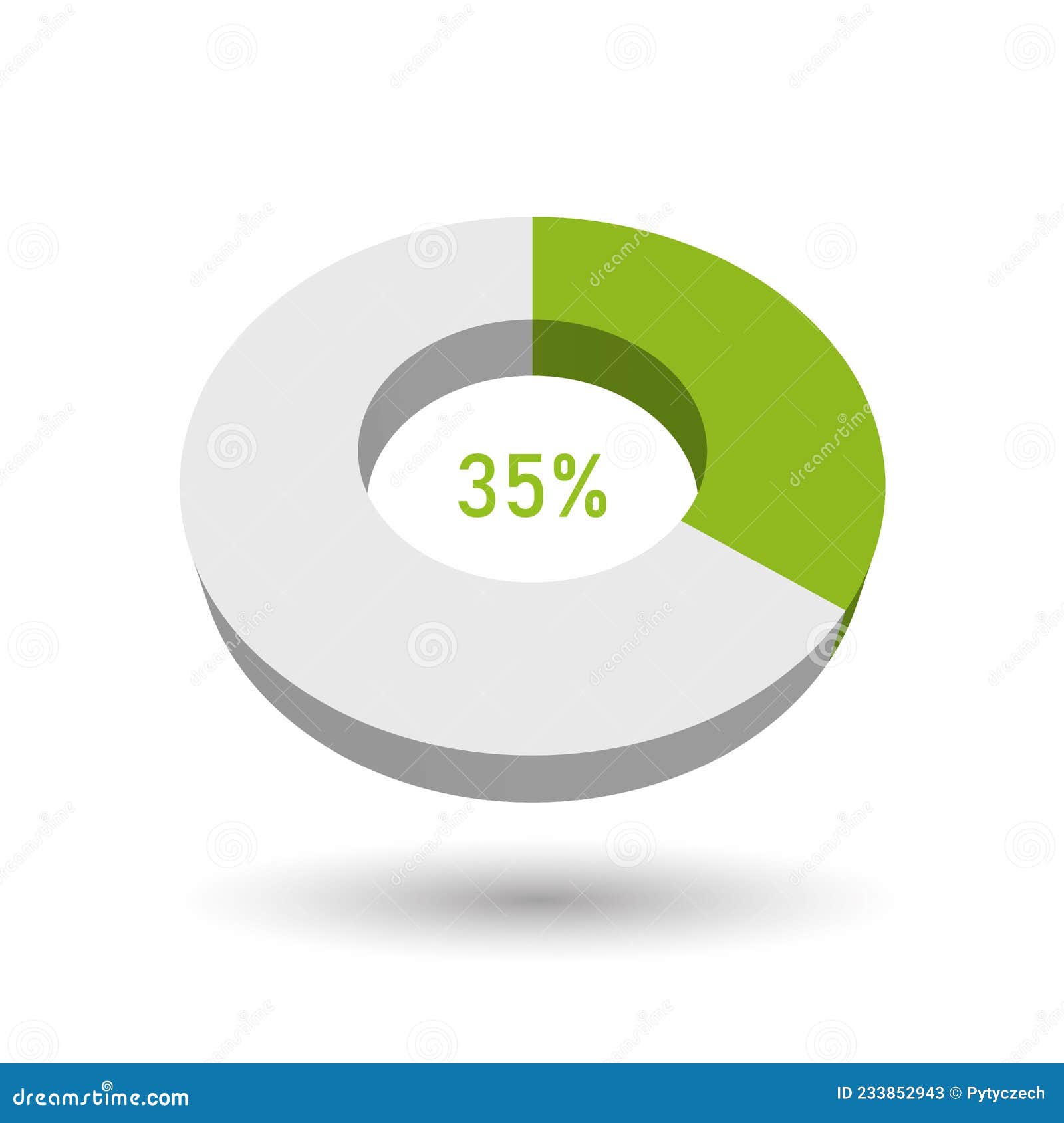 35 Percent 3D Vector Pie Chart Stock Illustration - Illustration of ...