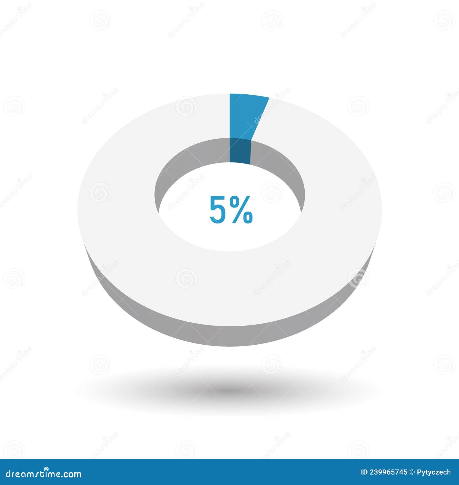 5 Percent 3D Vector Pie Chart Stock Vector - Illustration of sign ...