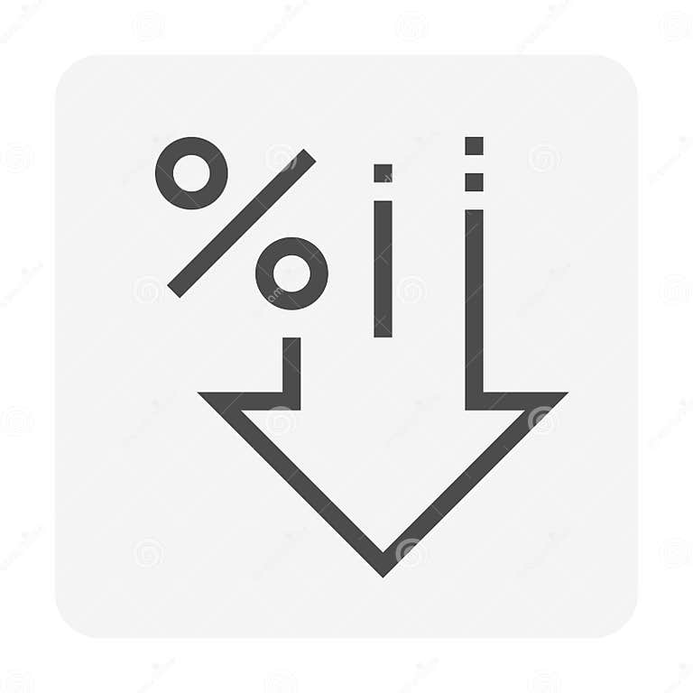 Percent Decrease Vector Design, 48x48 Pixel Perfect and Editable Stroke Stock Vector ...