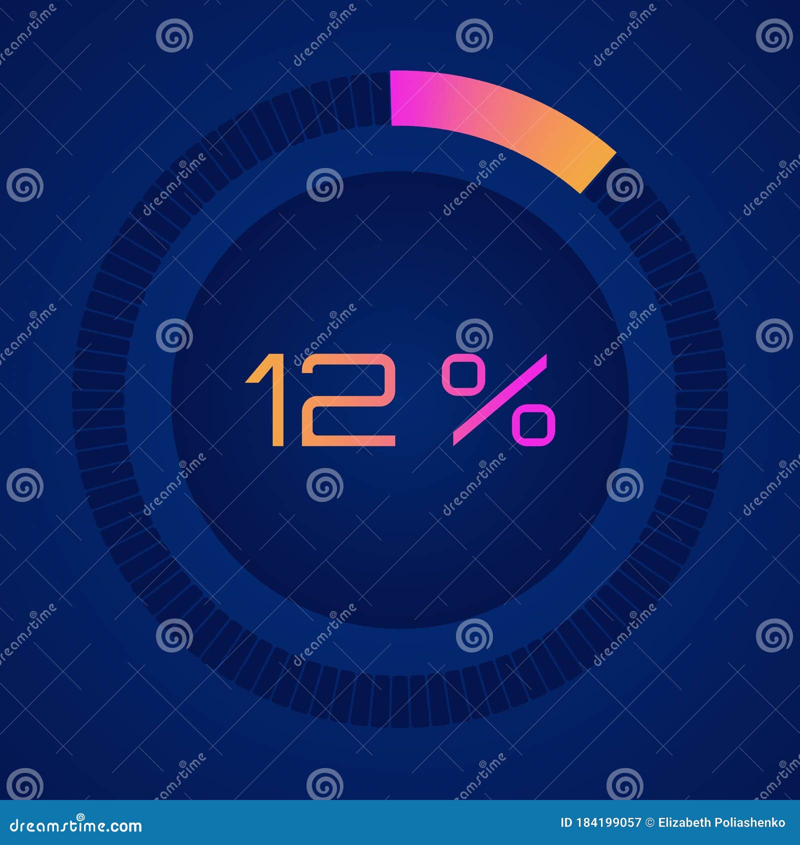 12 percent diagram stock vector. Illustration of design - 184199057