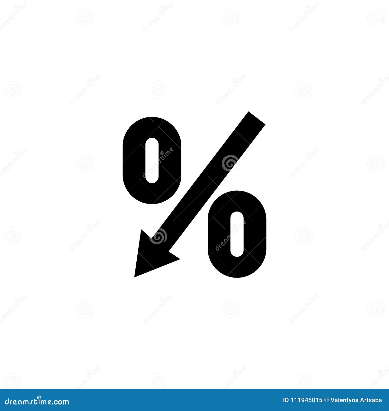 Percent Down Arrow Flat Vector Icon Stock Vector - Illustration of ...