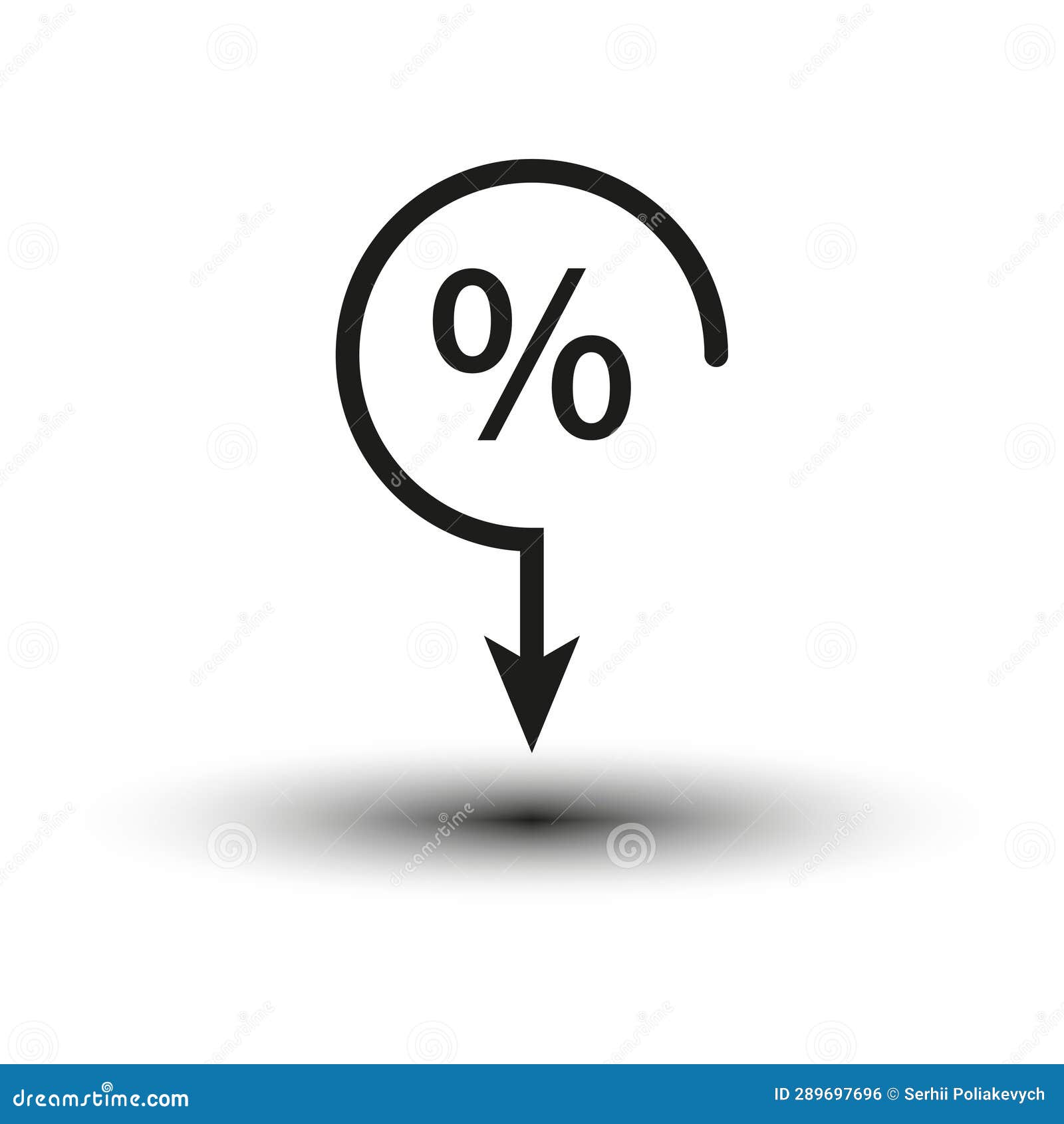 Percent Down Icon. Vector Illustration. EPS 10 Stock Illustration ...