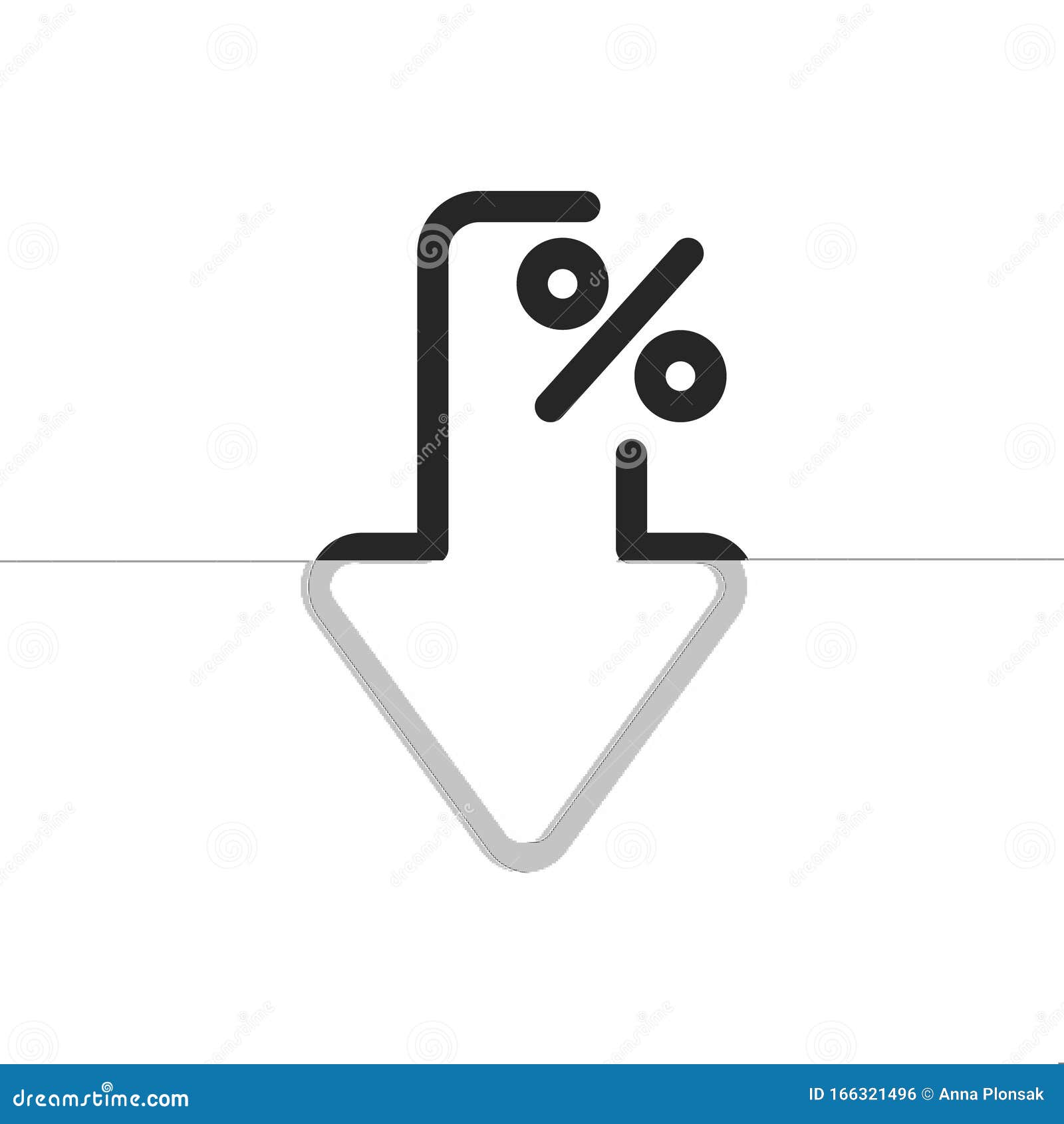 Percent Down Line Icon. Financial Icon. Vector Illustration Stock ...