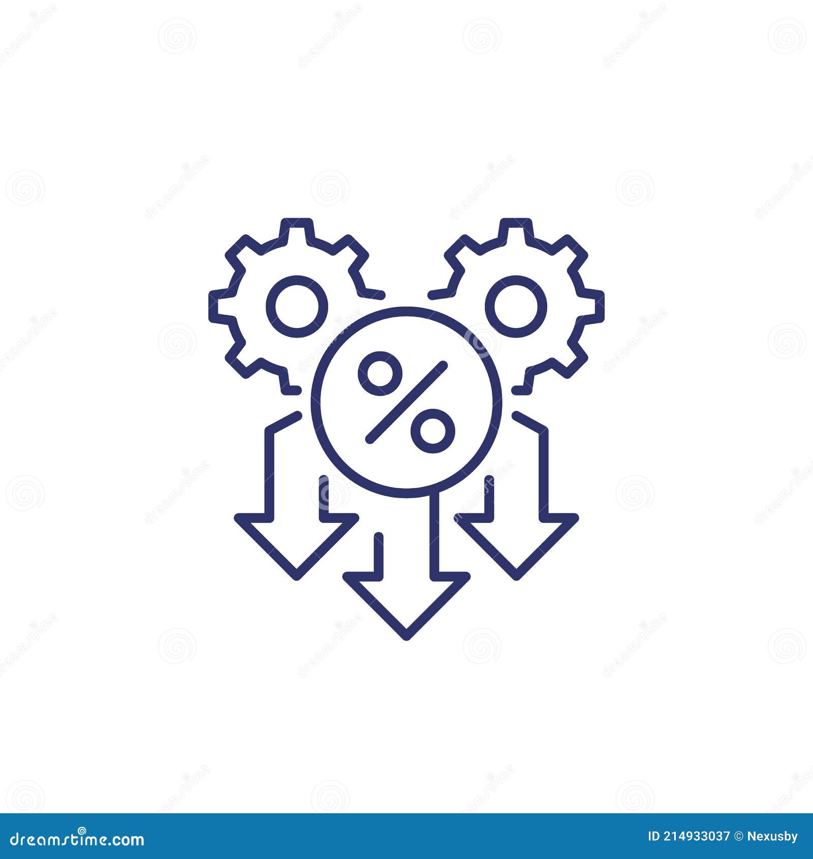 Percent Down or Rate Reducing Line Icon Stock Vector - Illustration of ...
