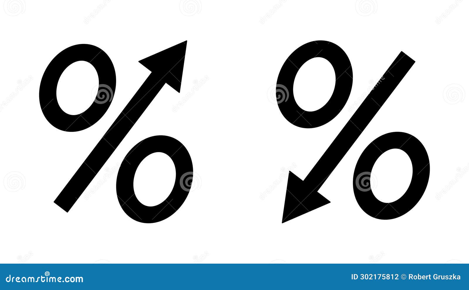 Percent Down Line Icon. Percentage, Arrow, Reduction On Gray Background ...