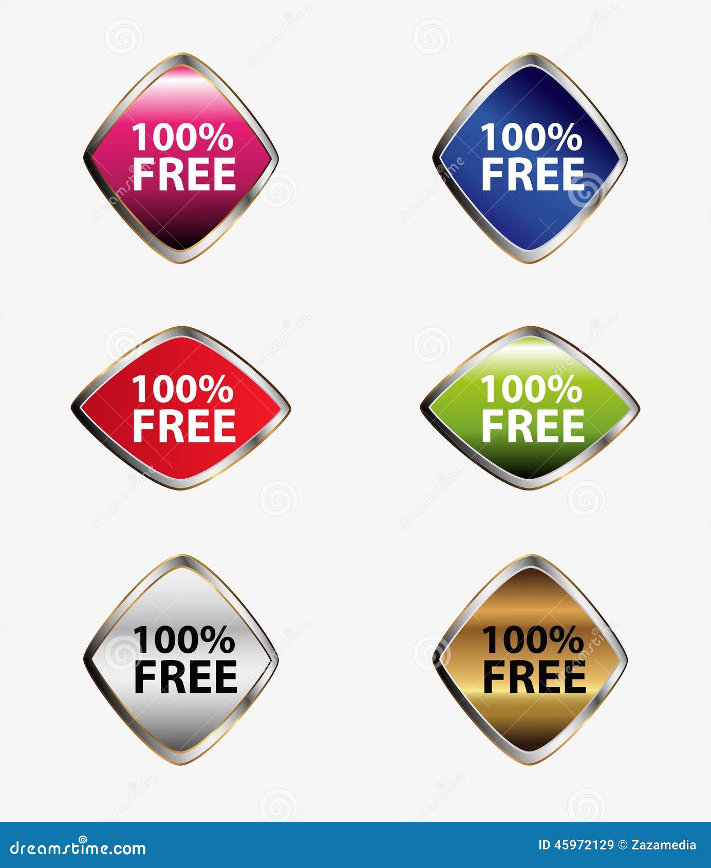 100 Percent Free Label Tag Set Vector Stock Vector - Illustration of ...