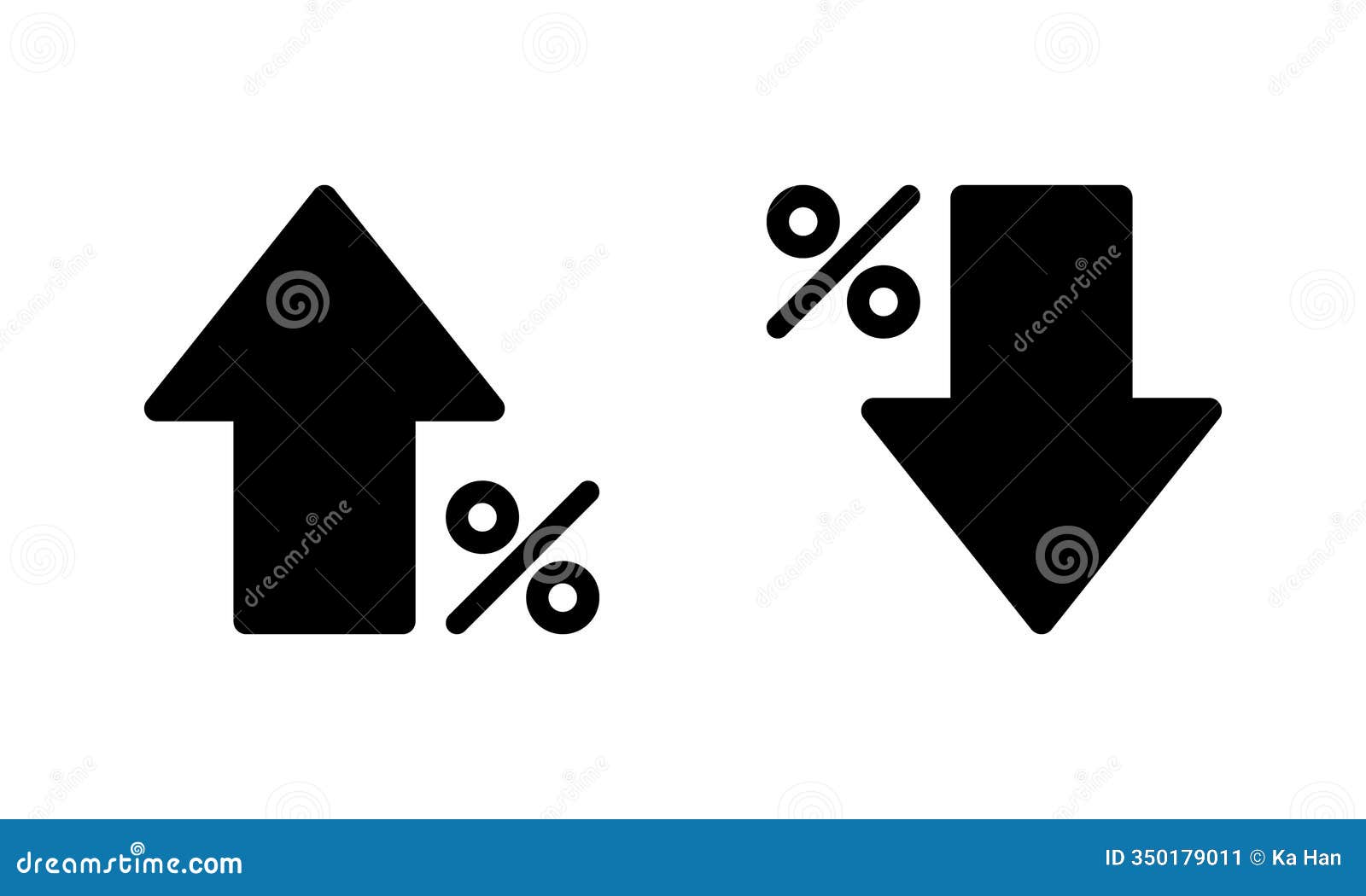 Percent Growth and Decline Arrow Icon. Increase and Decrease Percentage Arrow Sign Symbol Stock ...