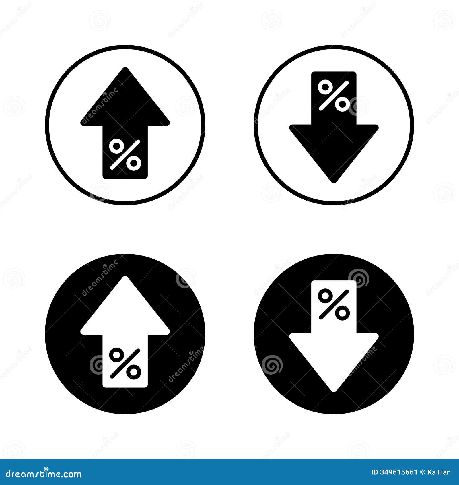 Increase Decrease And Arrow Vector Icon Set Design, 48x48 Pixel Perfect And Editable Stroke ...