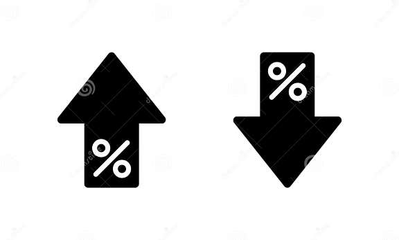 Percent Growth and Decline Icon. Increase and Decrease Percentage Arrow Sign Symbol Stock ...