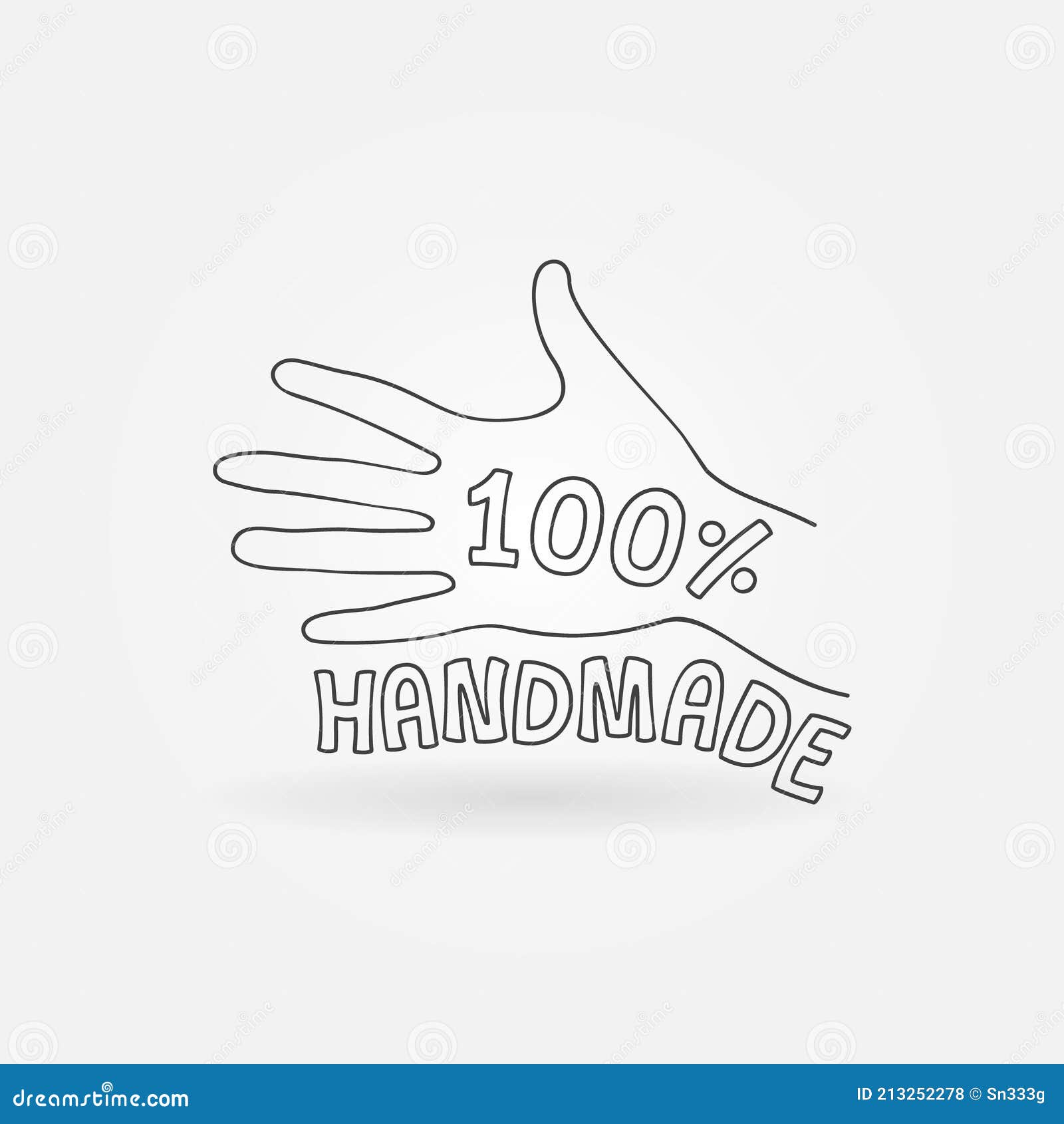 100 Percent Handmade Vector Label. 100 Hand Made Icon Stock Vector ...