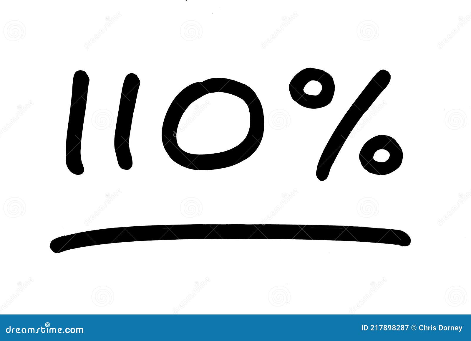 110 Percent stock illustration. Illustration of motivated - 217898287