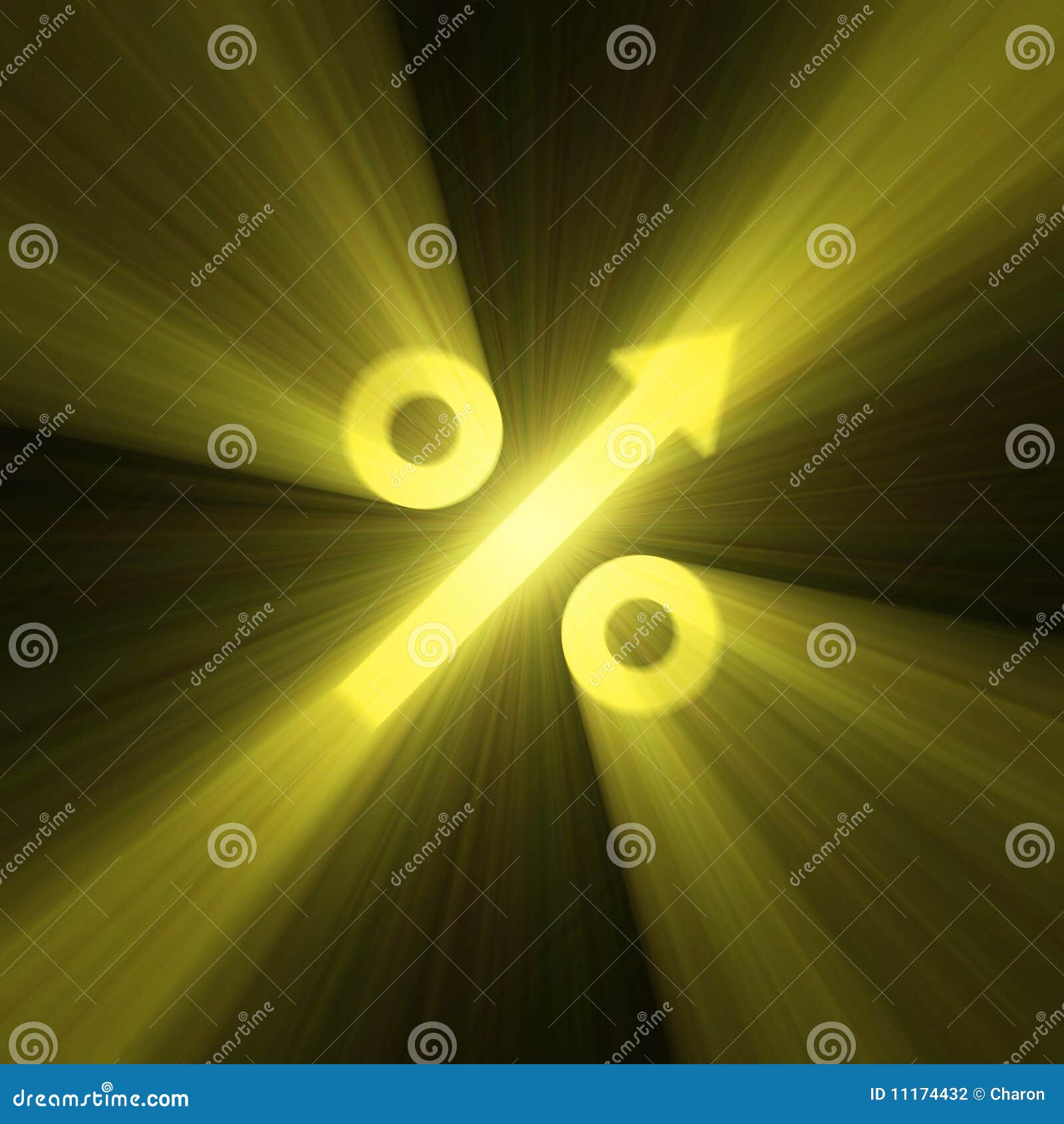 Percent Increase Arrow Up Sign Light Flare Stock Illustration ...