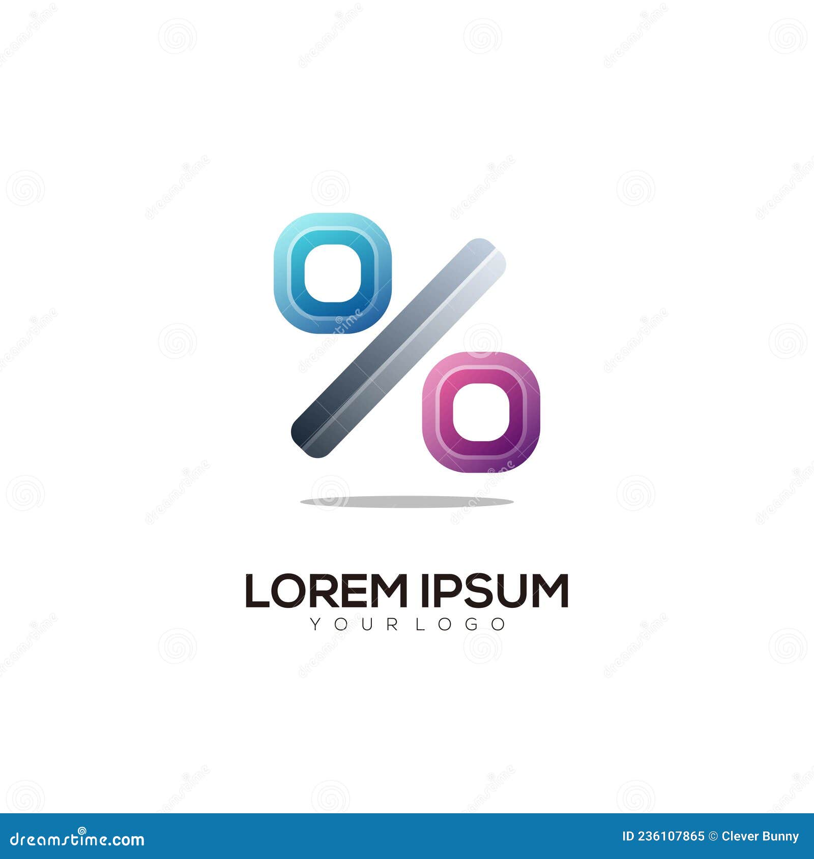 Percent Logo Colorful Gradient Illustration Stock Vector - Illustration ...