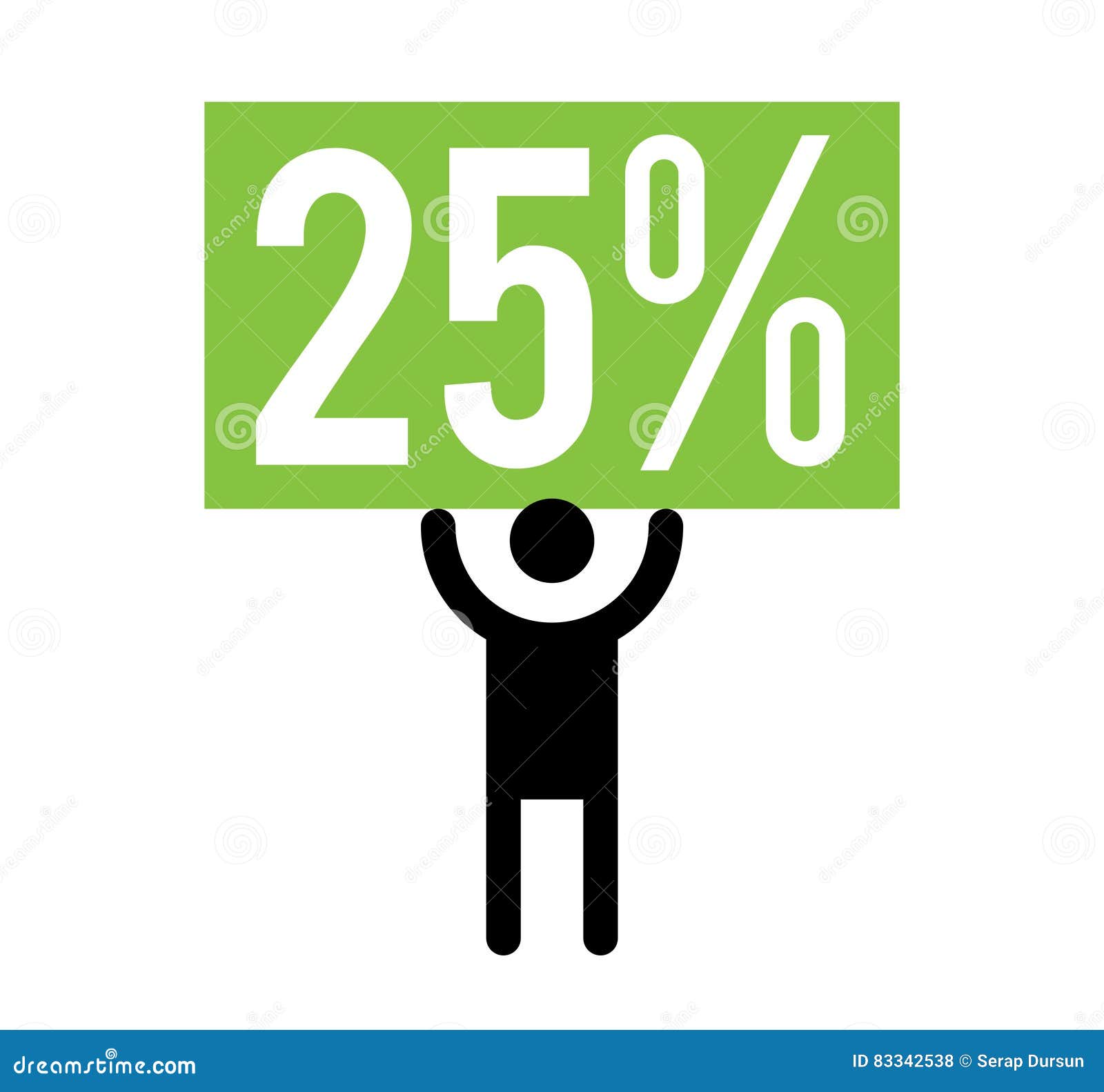 25 Percent and Man Icon stock vector. Illustration of pictogram - 83342538