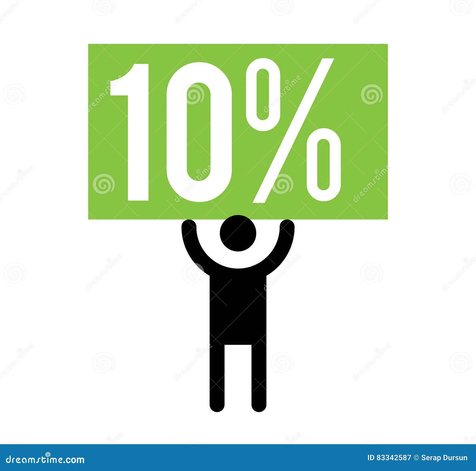 10 Percent and Man Icon stock vector. Illustration of percent - 83342587