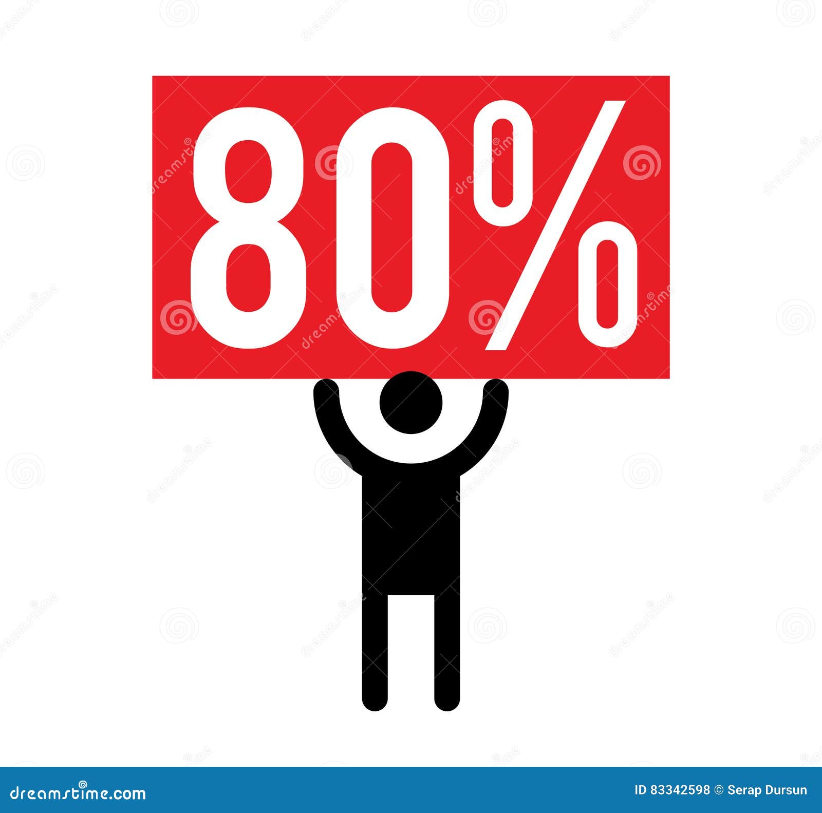 80 Percent and Man Icon stock vector. Illustration of icon - 83342598