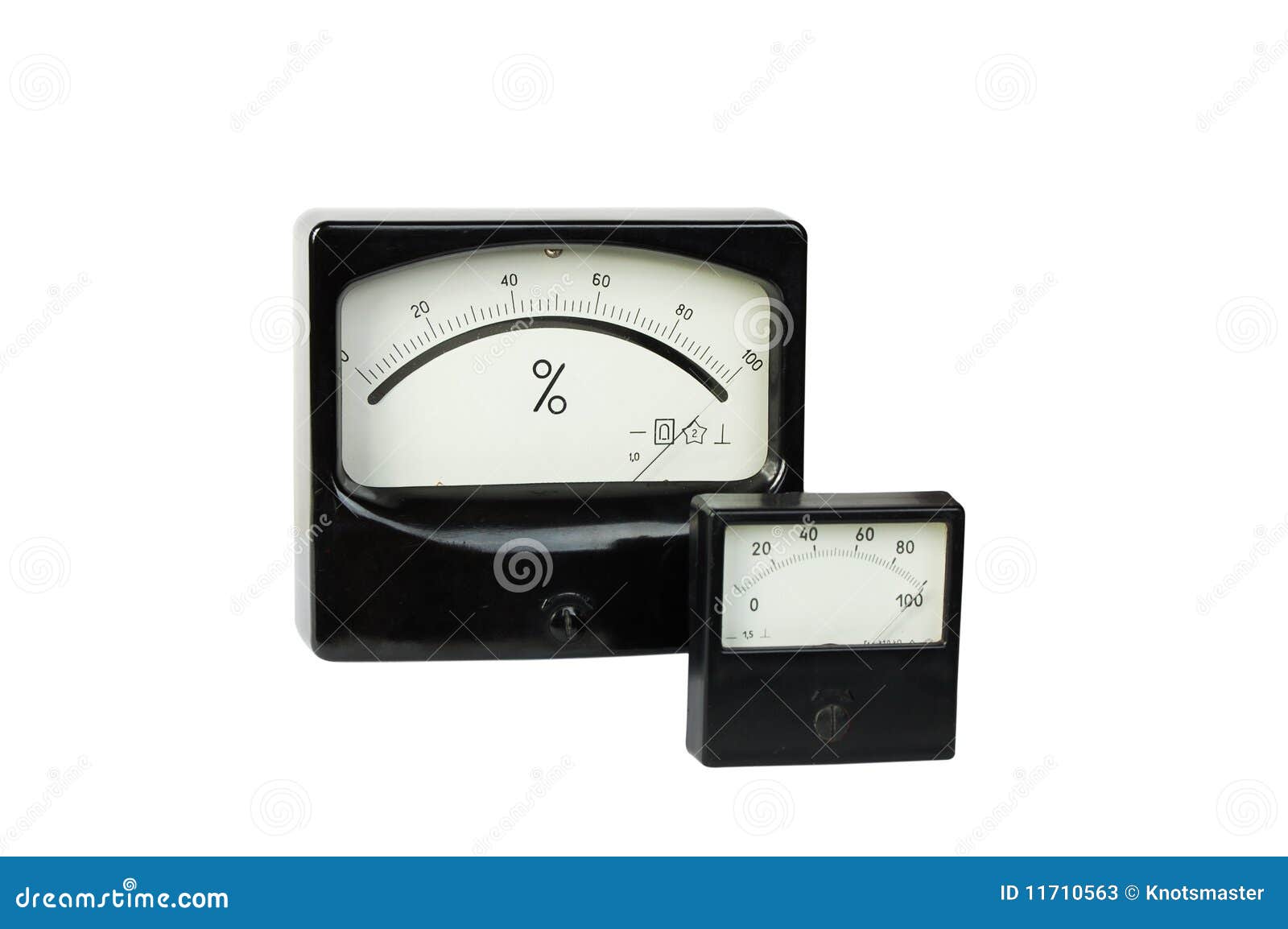Percent-meter en voltmeter stock afbeelding. Image of verouderd - 11710563