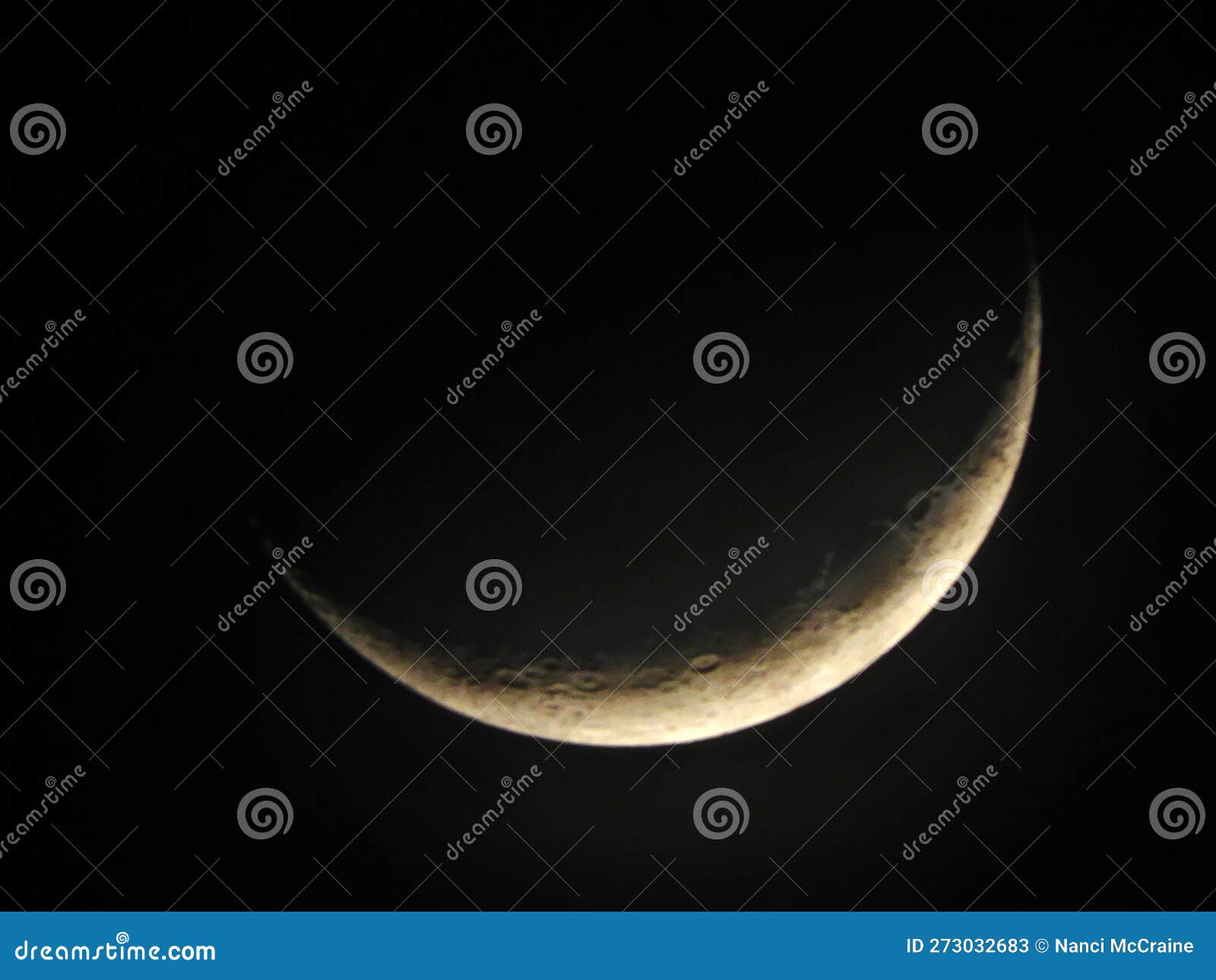 Crescent Moon Phase Spring Equinox Stock Image - Image of geologic ...