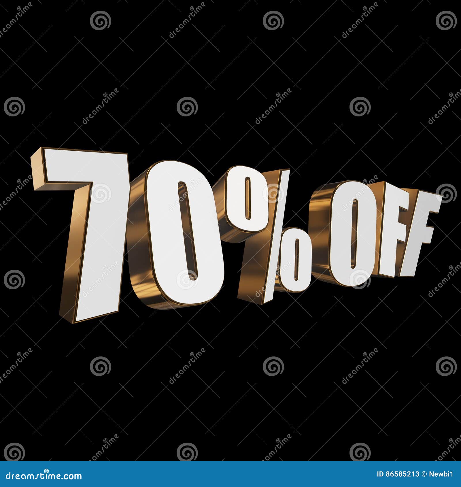 70 Percent Off 3d Letters on Black Background Stock Illustration ...