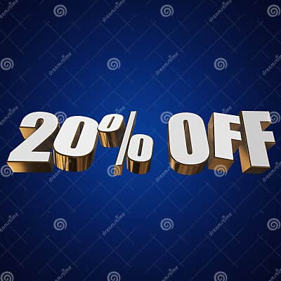 20 Percent Off 3d Letters on Blue Background Stock Illustration ...