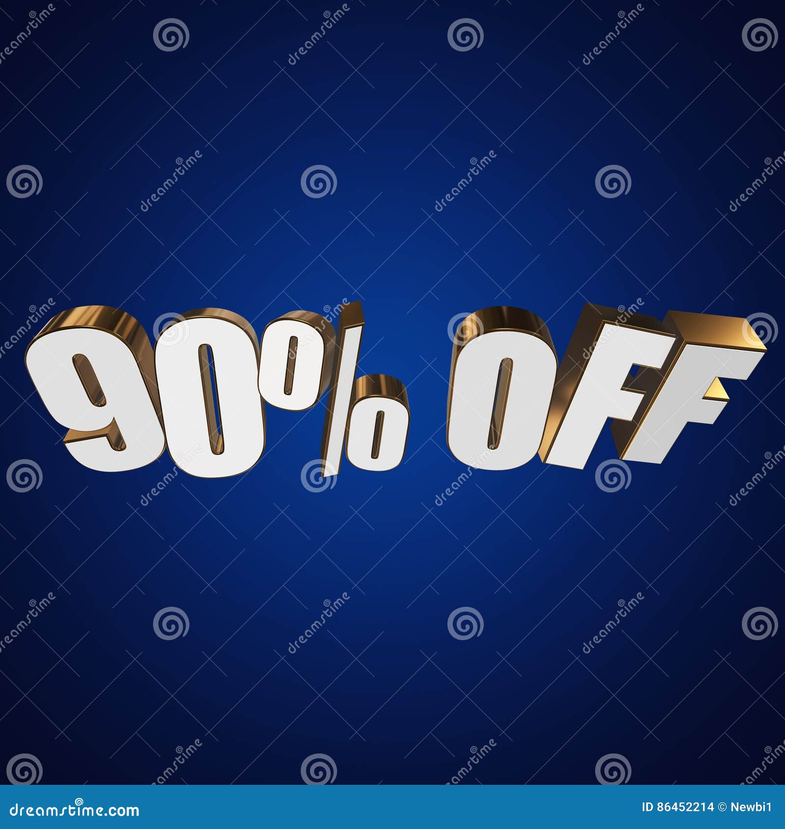 90 Percent Off 3d Letters on Blue Background Stock Illustration ...