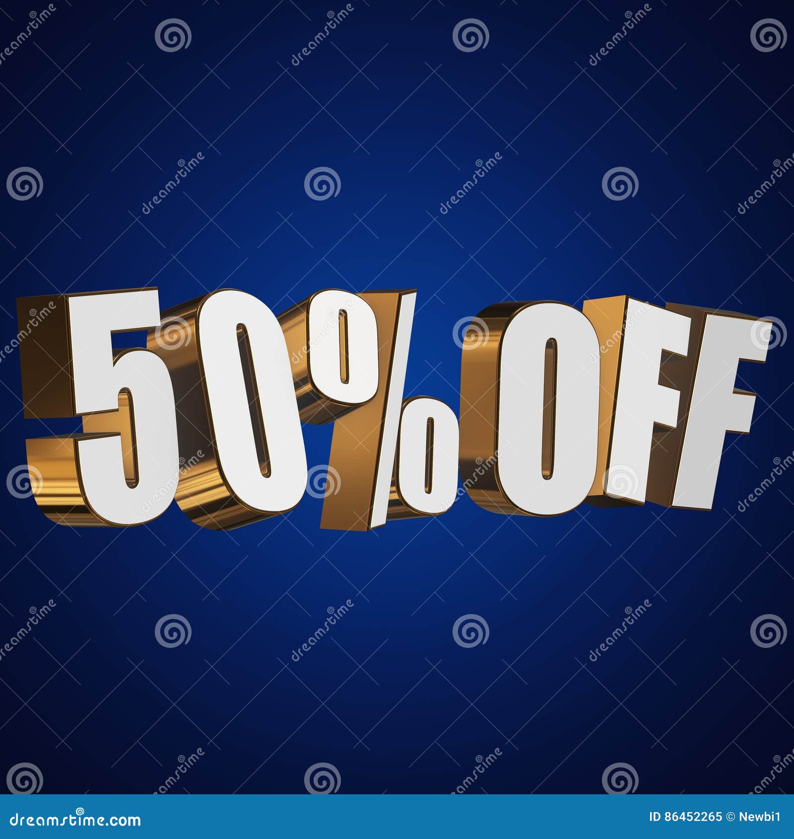 50 Percent Off 3d Letters on Blue Background Stock Illustration ...