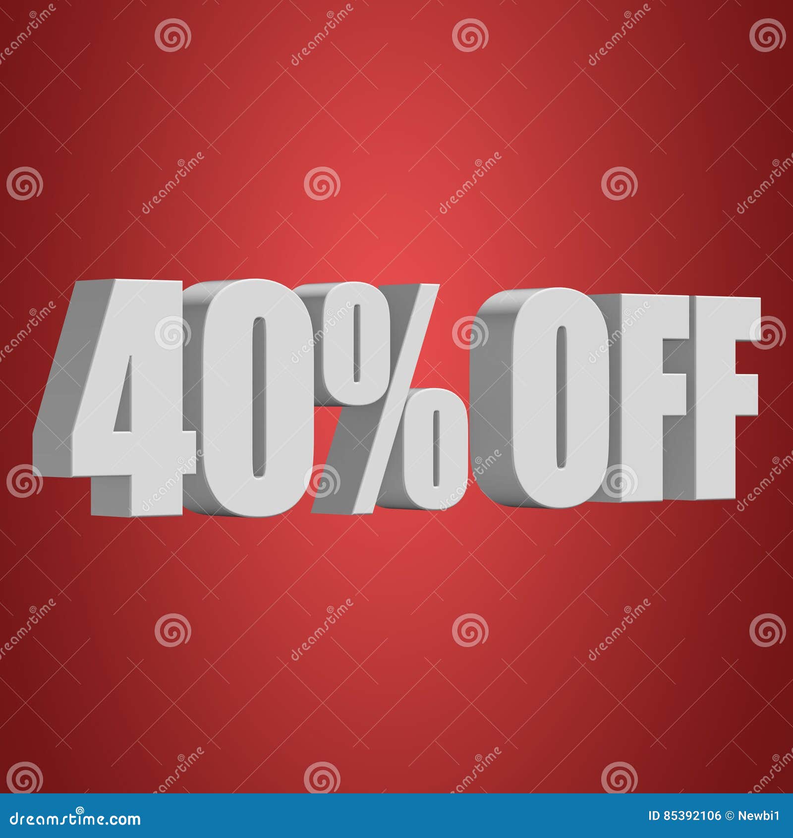 40 Percent Off 3d Letters On Red Background Stock Illustration ...