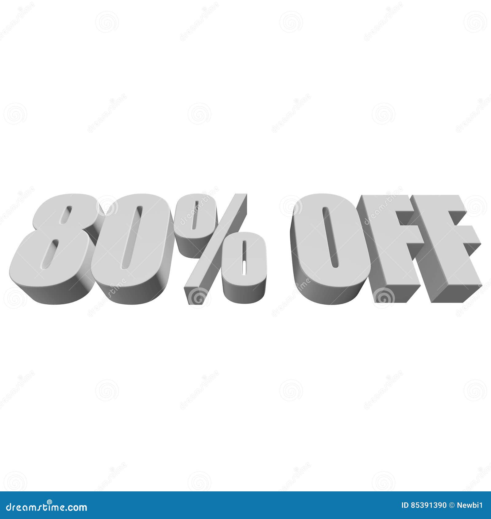 80 Percent Off 3d Letters on White Background Stock Illustration ...