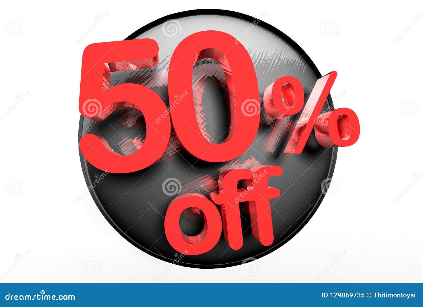 50 percent off 3D. stock illustration. Illustration of retail - 129069735