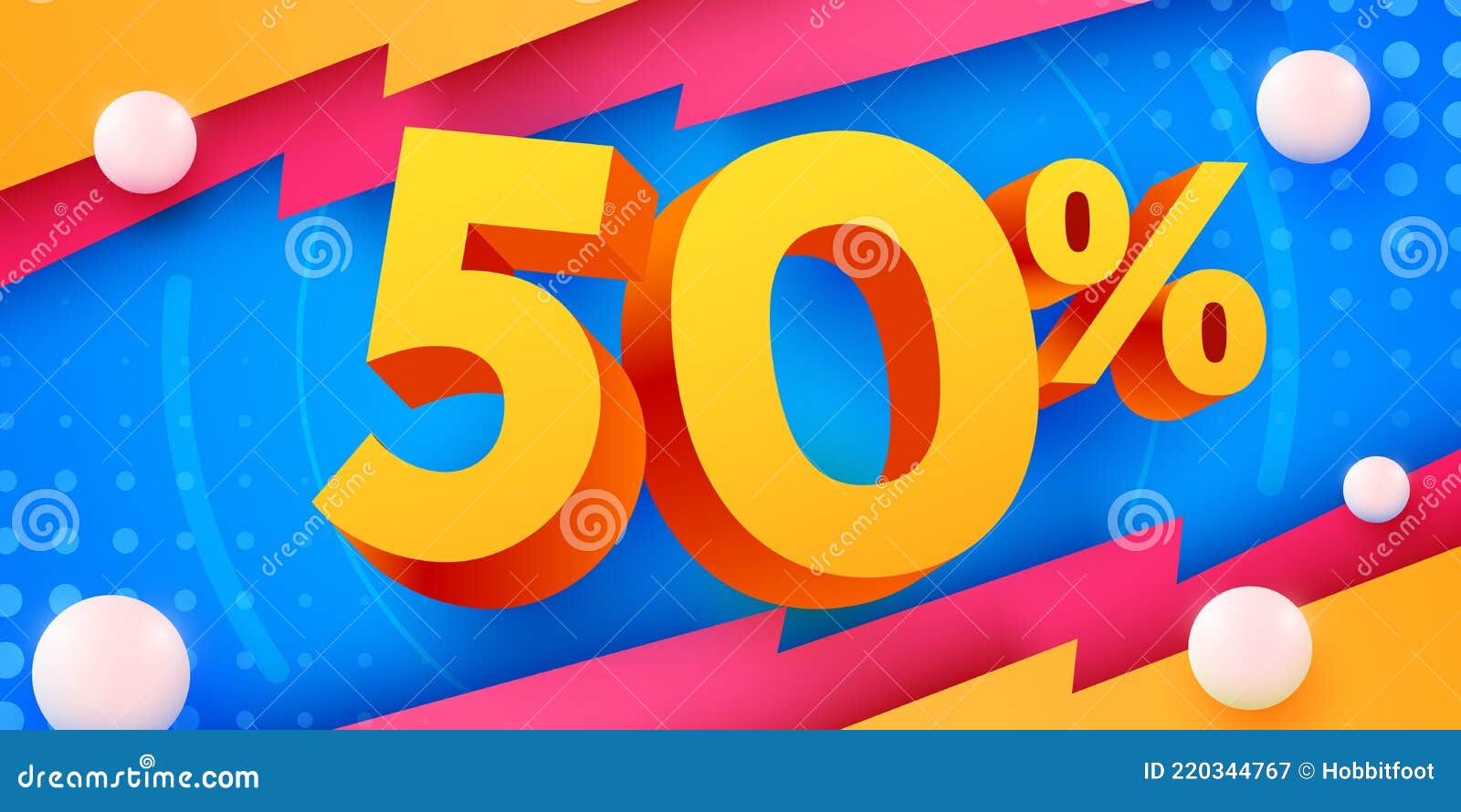 50 Percent Off. Discount Creative Composition. 3d Mega Sale Symbol with ...