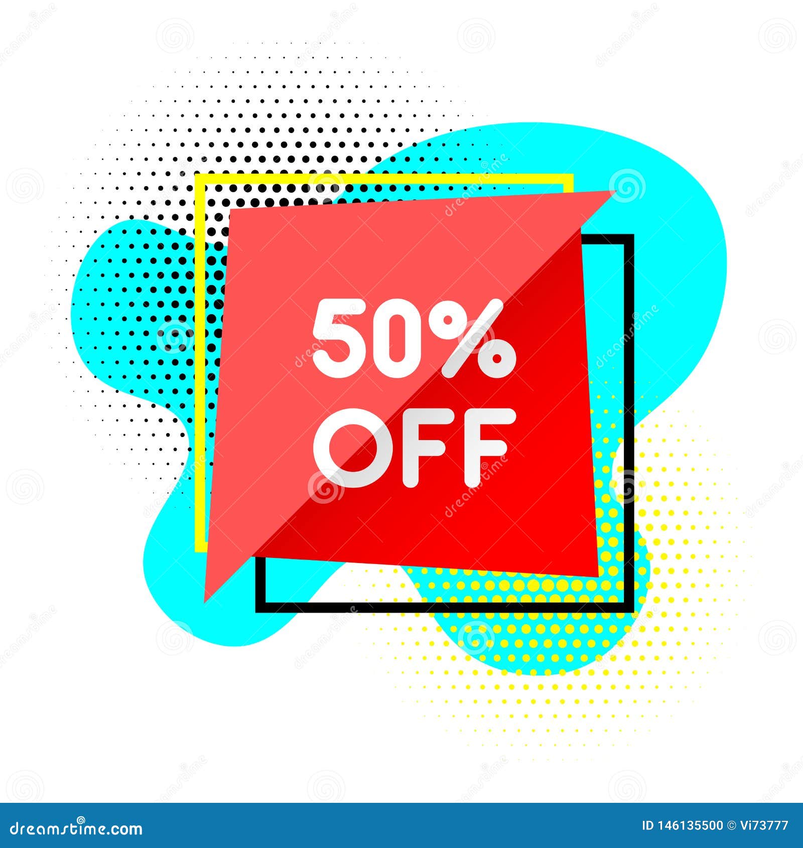50 Percent Off Emblem. Vector Template. Sale Sticker Design. Stock ...