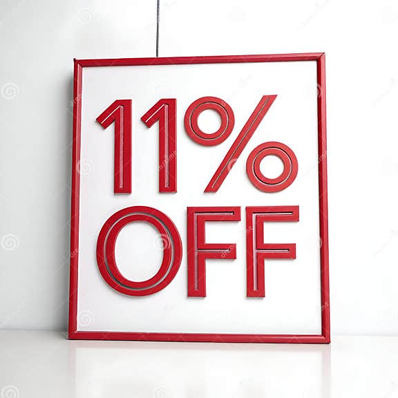 "11 Percent Off stock illustration. Illustration of reduction - 357387058
