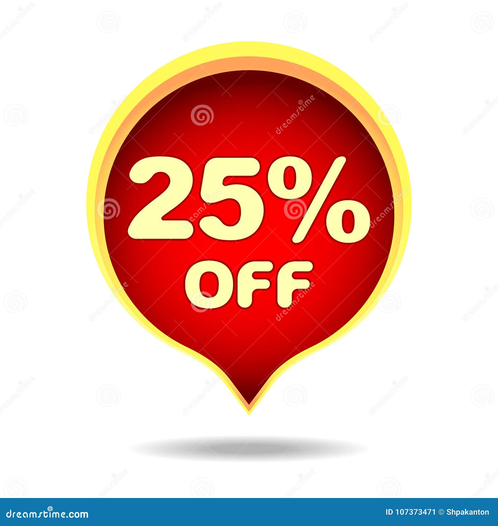 25 Percent Off Speech Bubble, Sticker, Label or Icon with Shadow Stock ...