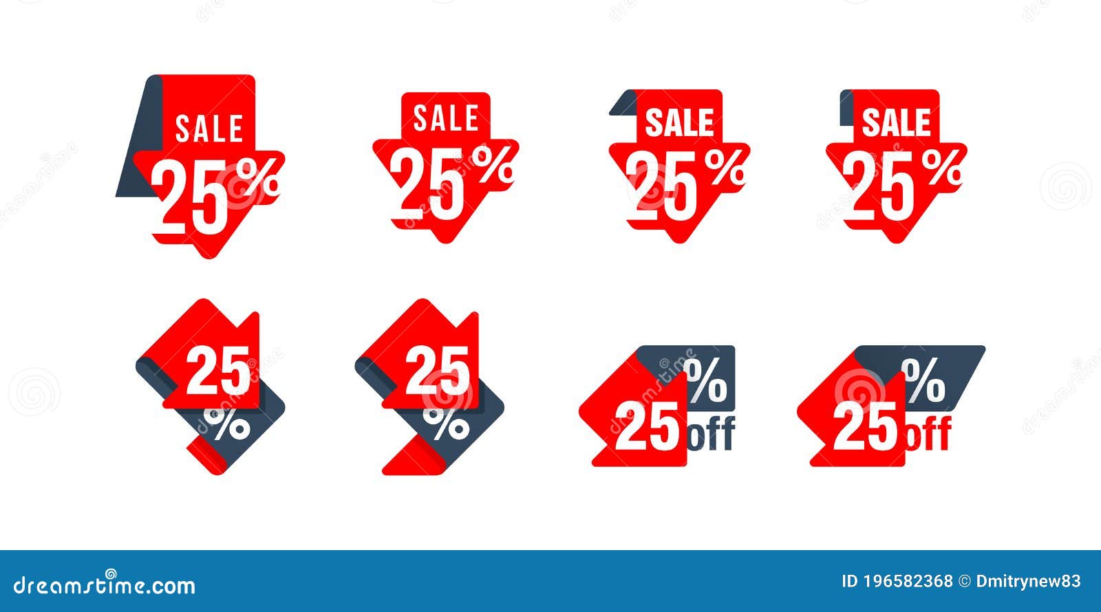 25 Percent Off Sticker in Six Different Variations Stock Vector ...