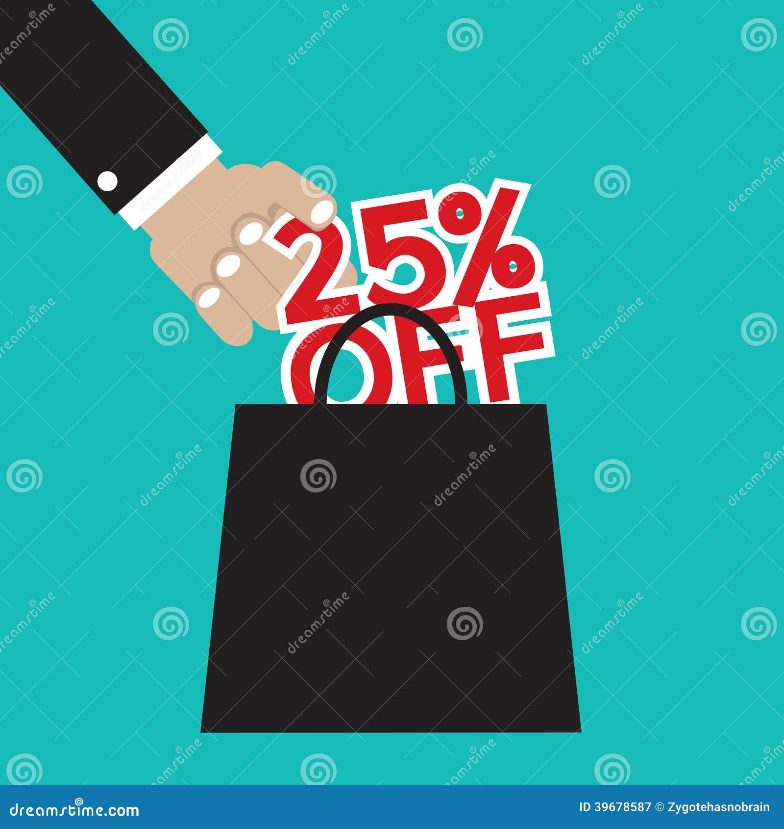 25 Percent stock vector. Illustration of customer, shopping - 39678587