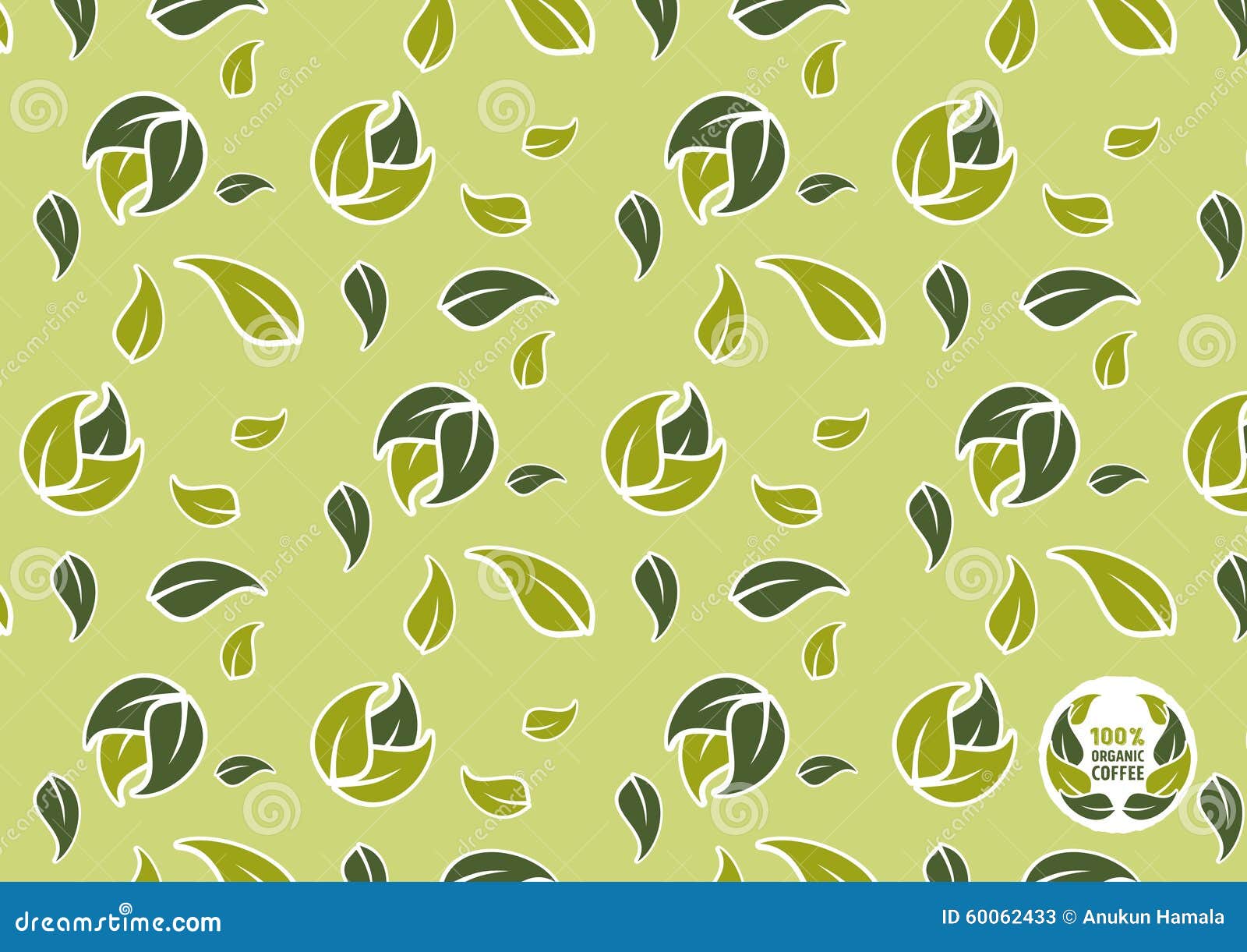 100 Percent Organic Coffee Pattern Stock Vector - Illustration of ...