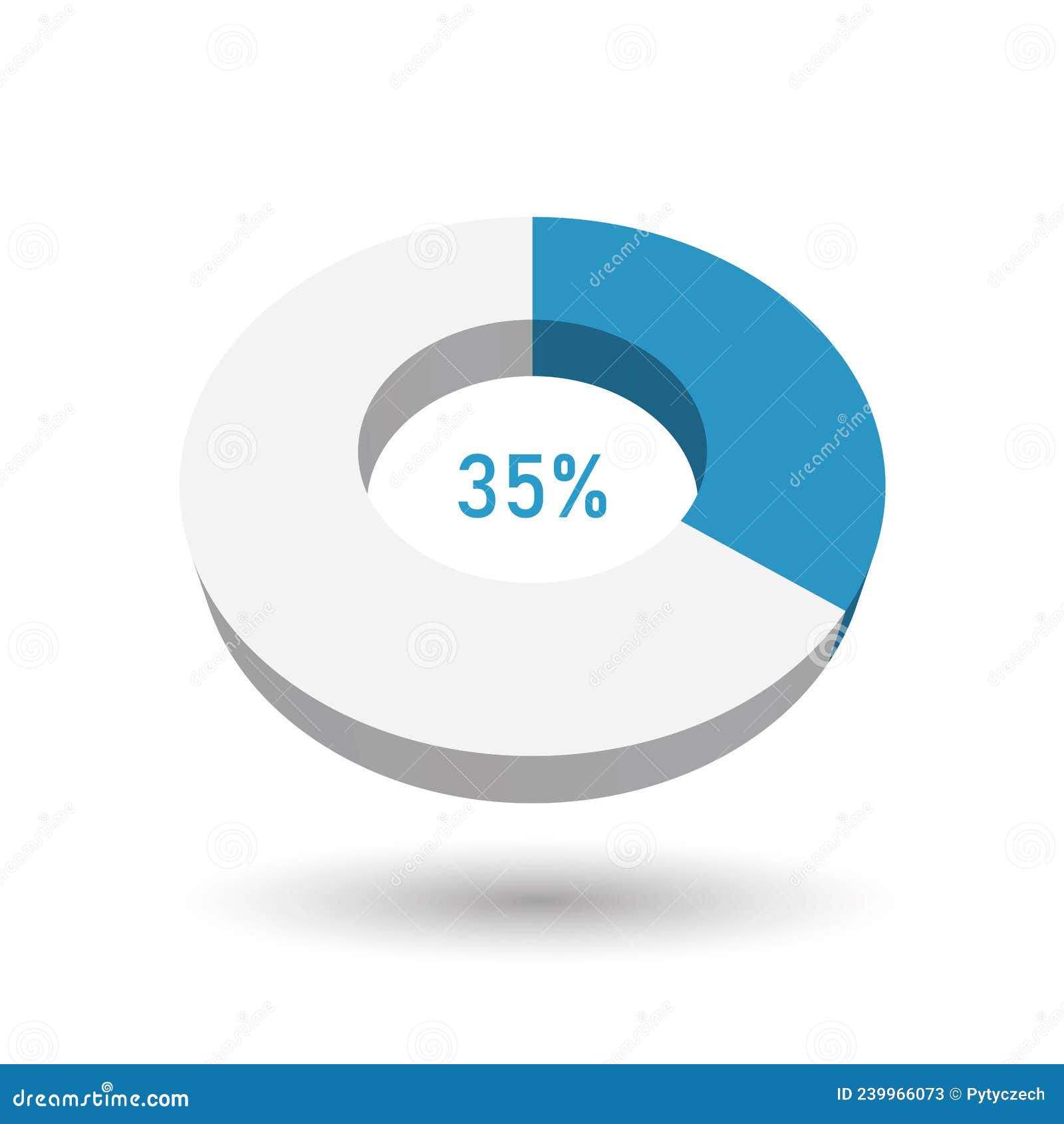 35 Percent 3D Vector Pie Chart Stock Vector - Illustration of progress ...