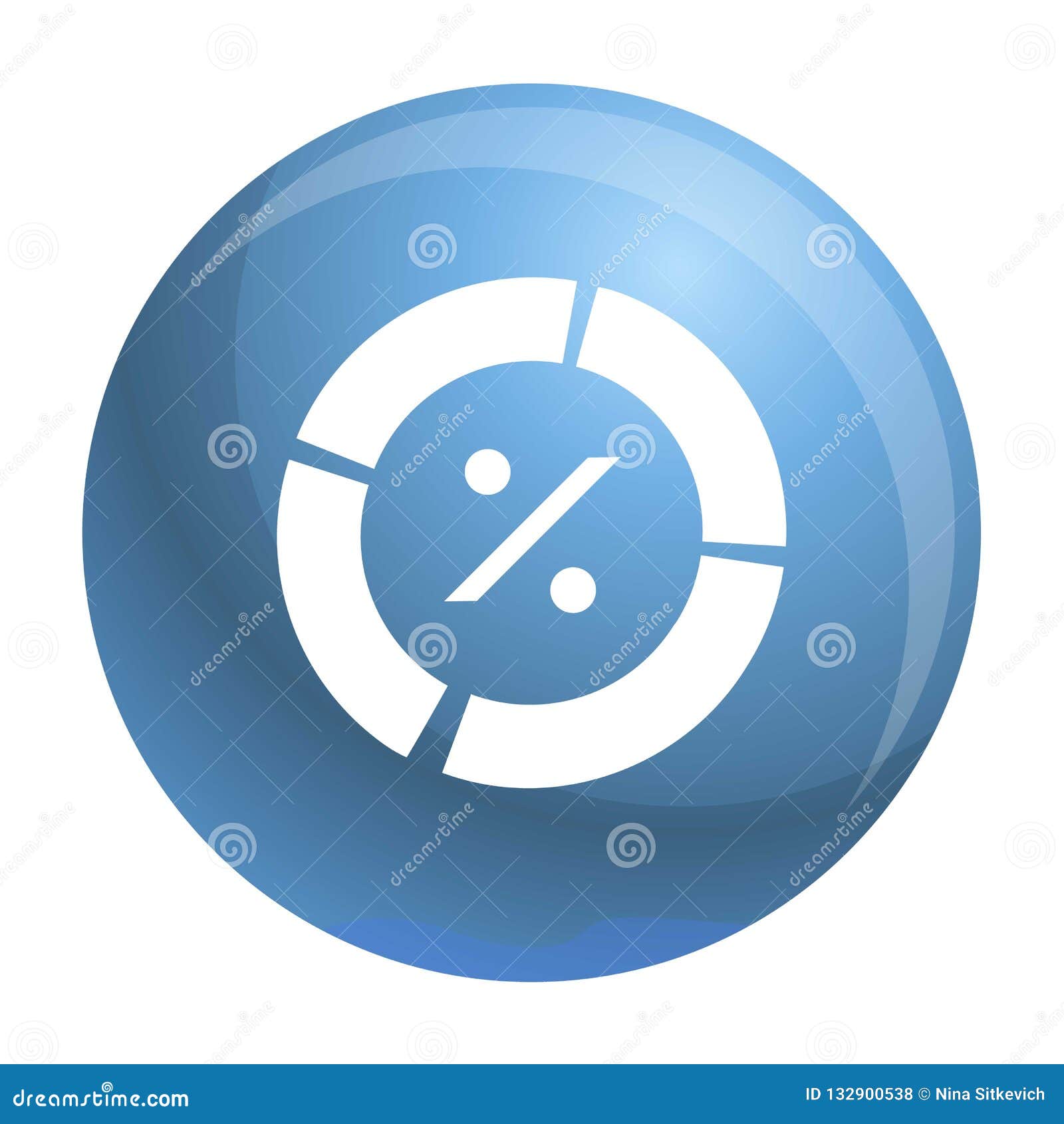 Percent Pie Chart Icon, Simple Style Stock Vector - Illustration of ...