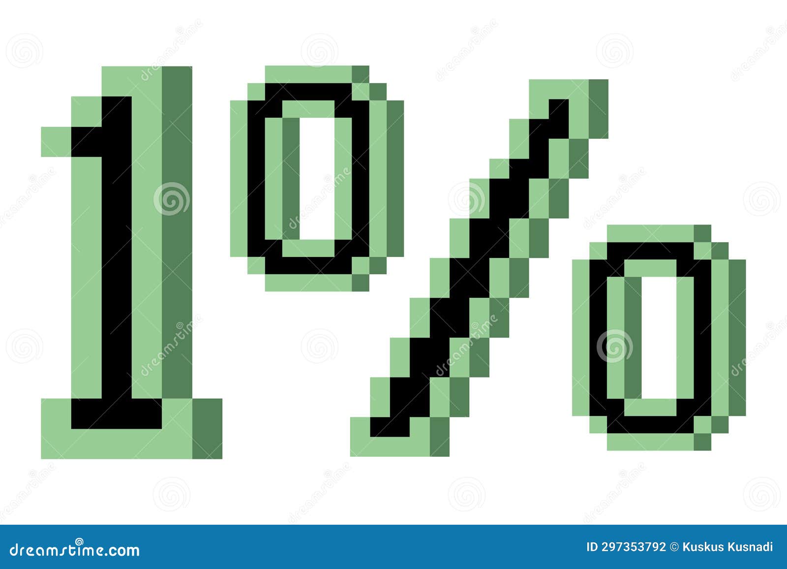 1 Percent with Pixel Art 3d Stock Illustration - Illustration of offer ...