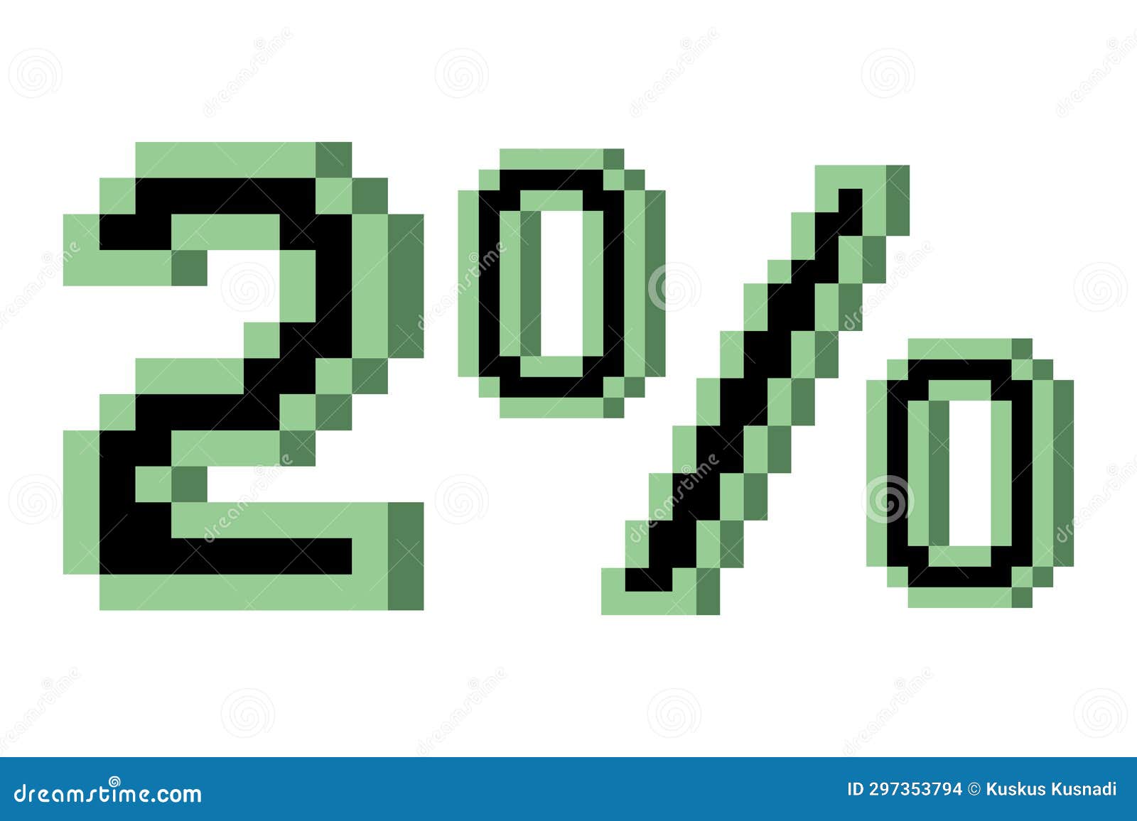 2 Percent with Pixel Art 3d Stock Illustration - Illustration of shop ...