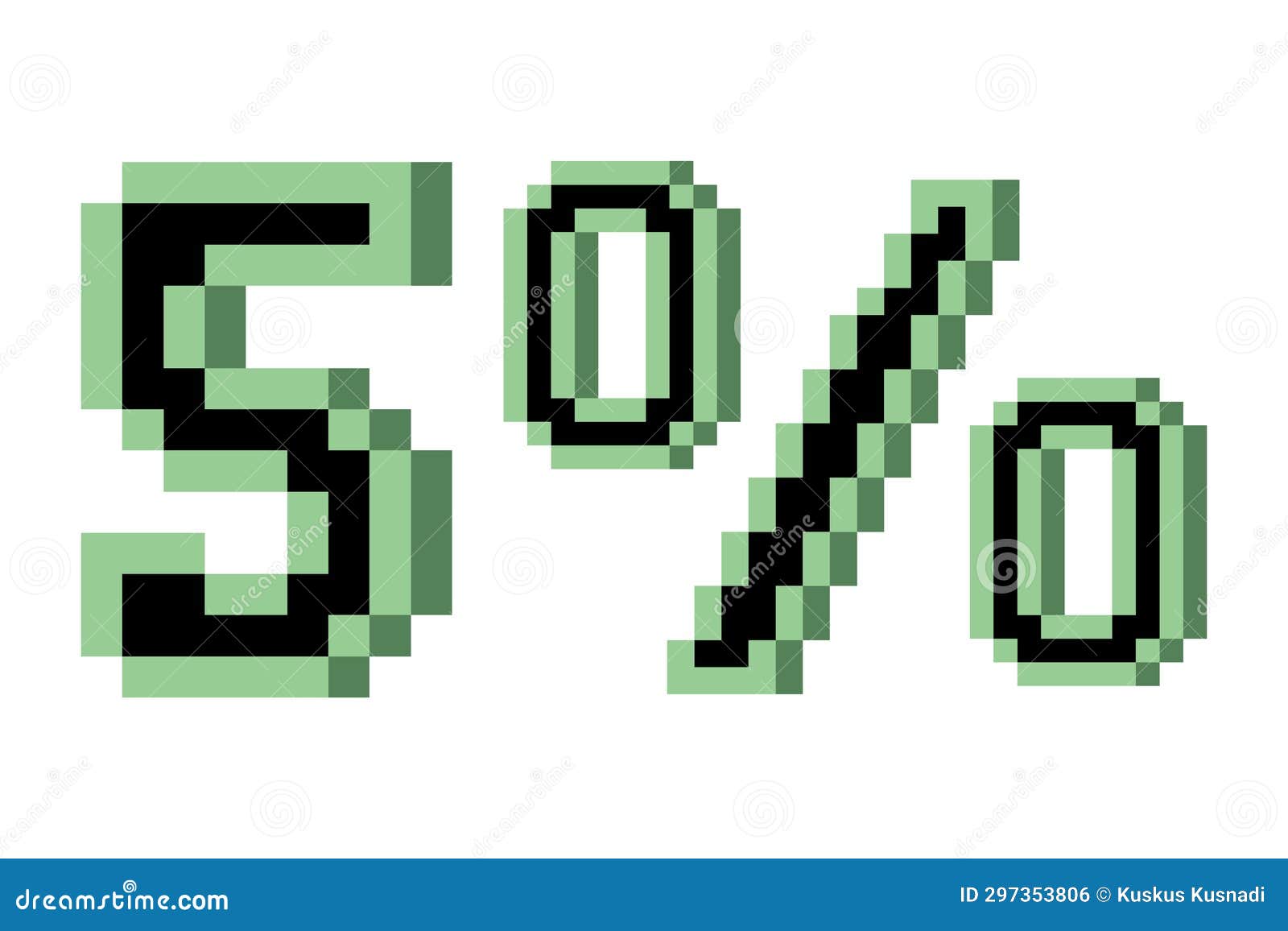 5 Percent with Pixel Art 3d Stock Illustration - Illustration of five ...