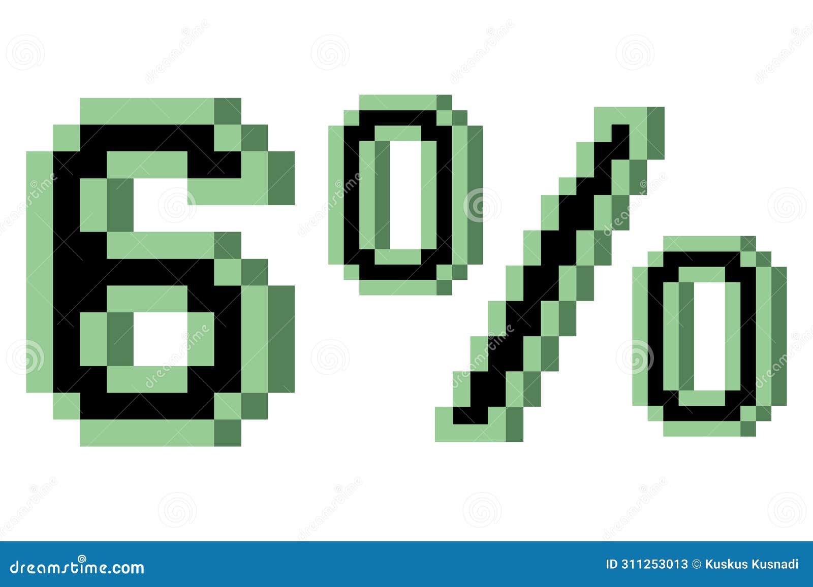 6 Percent with Pixel Art 3d Stock Vector - Illustration of card ...