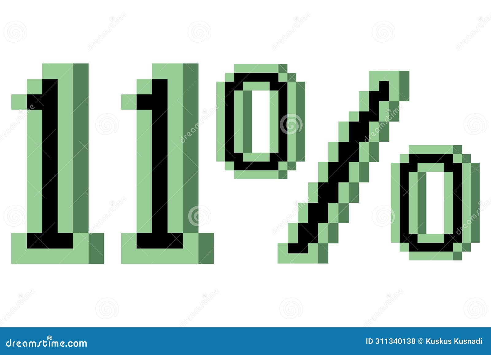 11 Percent with Pixel Art 3d Stock Vector - Illustration of bonus ...