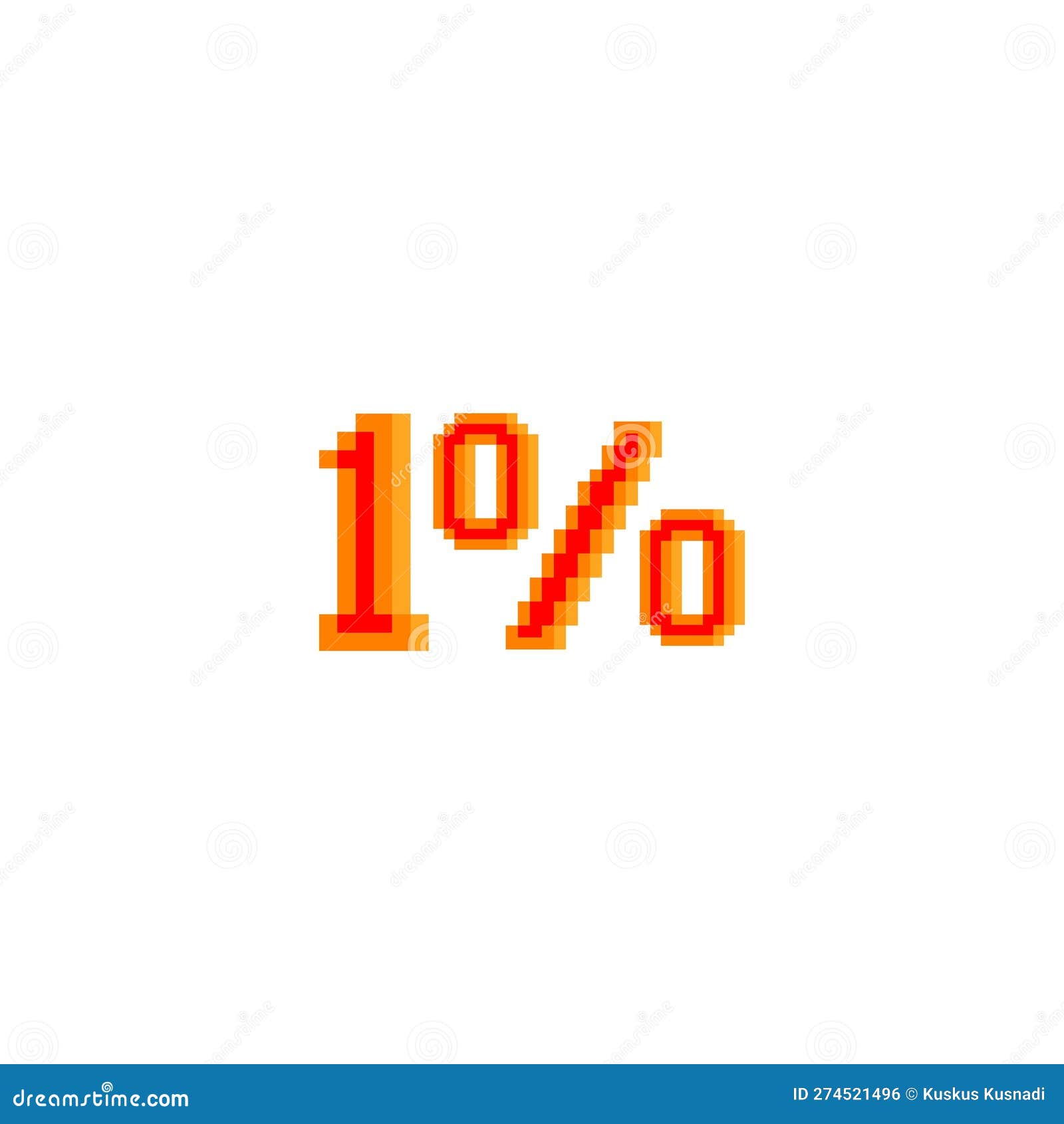 1 Percent with pixel art stock vector. Illustration of advertising ...