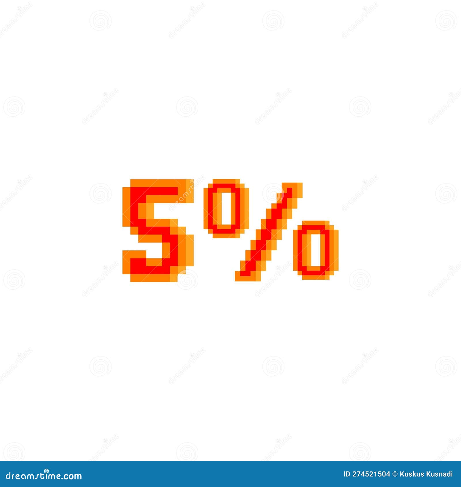 5 Percent with pixel art stock vector. Illustration of bank - 274521504