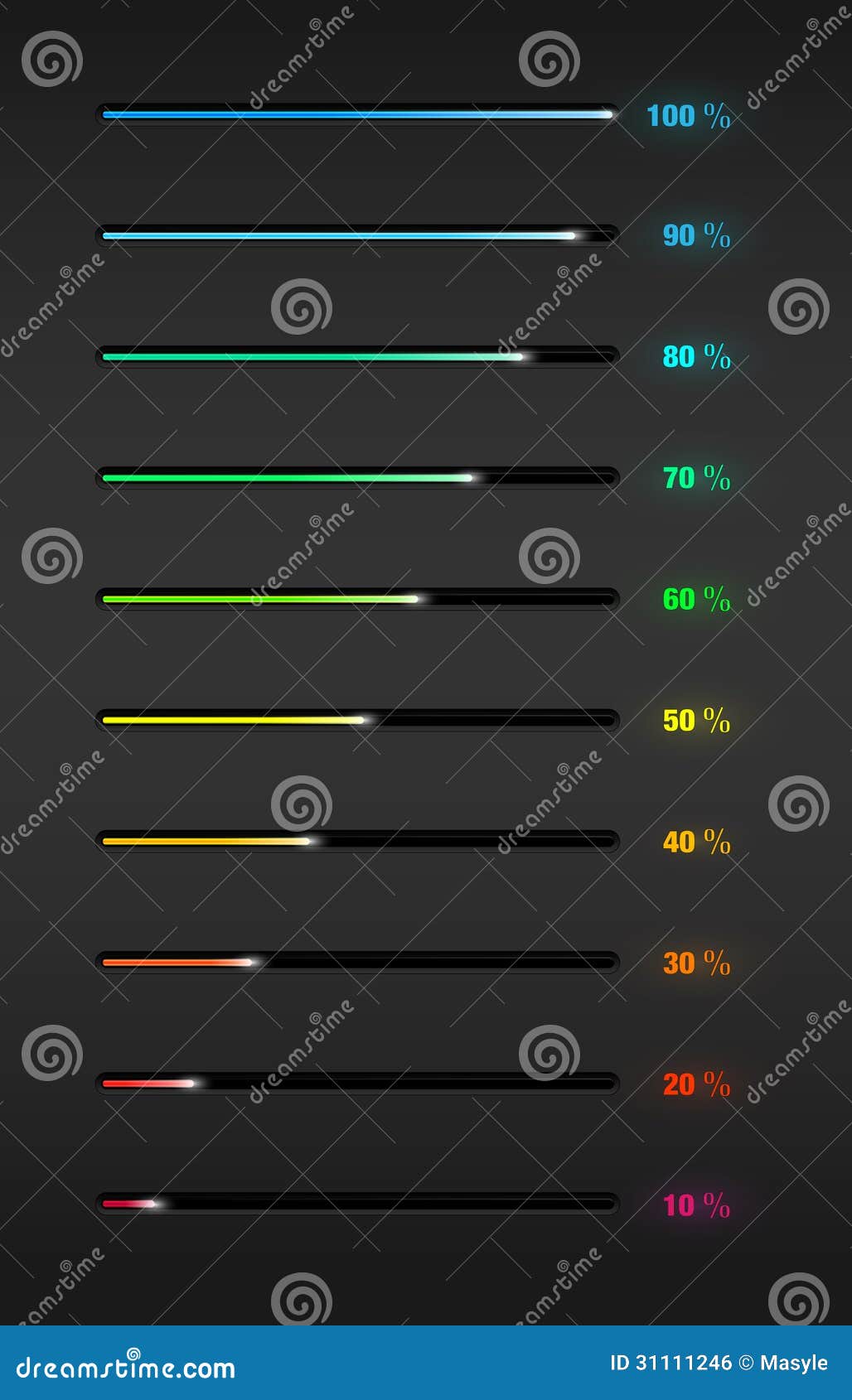 Percent progress bar stock vector. Illustration of number - 31111246