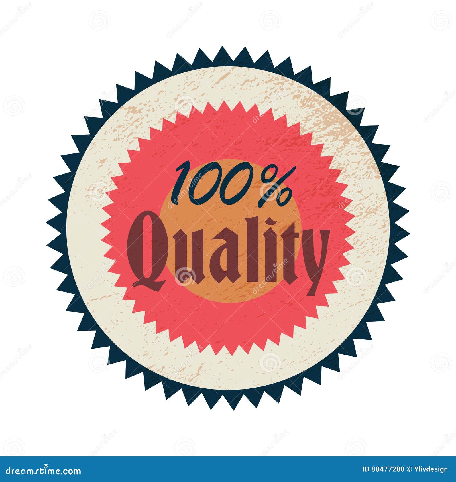 100 Percent Quality Label, Vintage Style Stock Vector - Illustration of ...