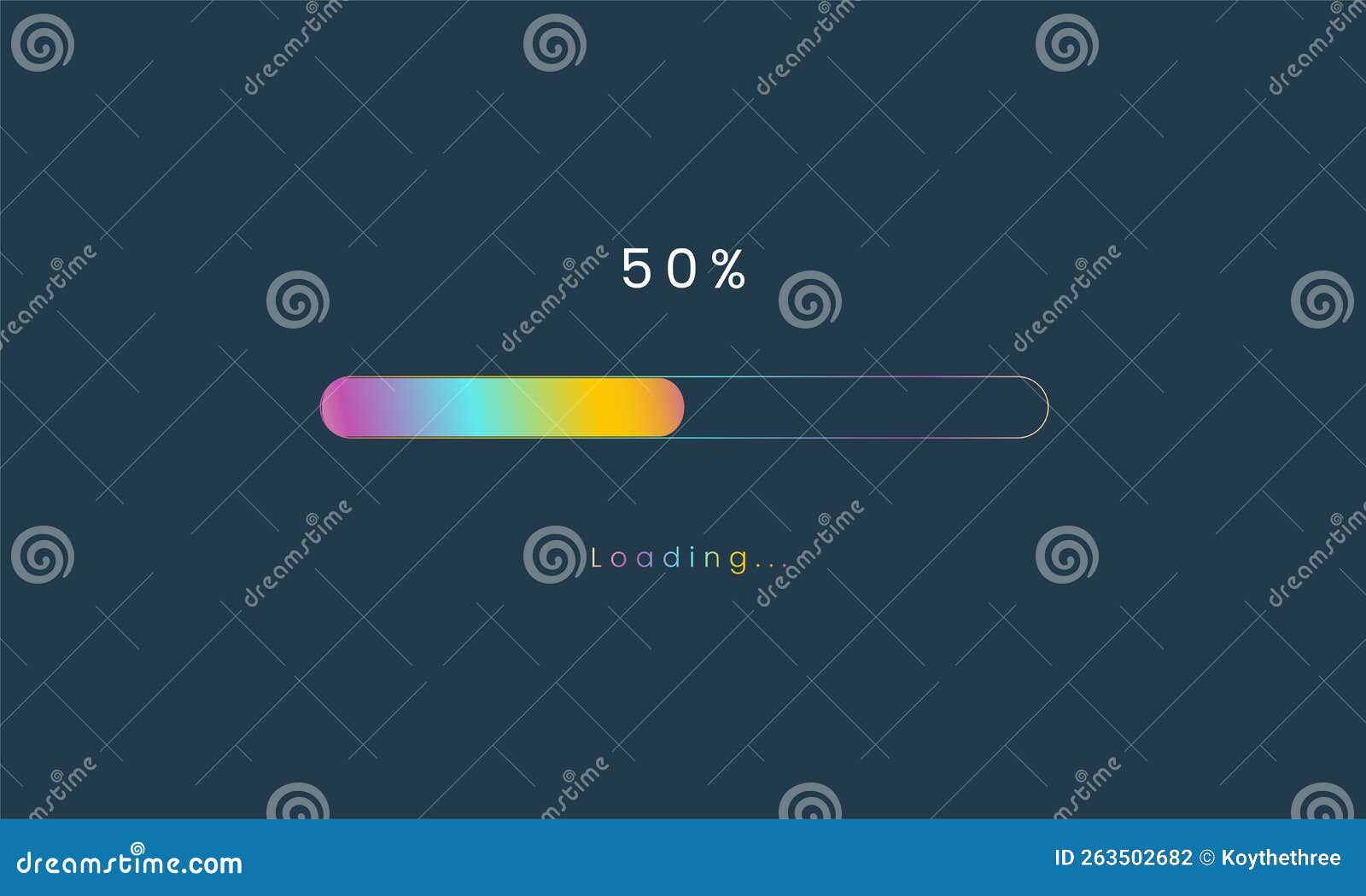 50 Percent Rainbow Loading Bar, Luplouad User Interface, Colorful ...