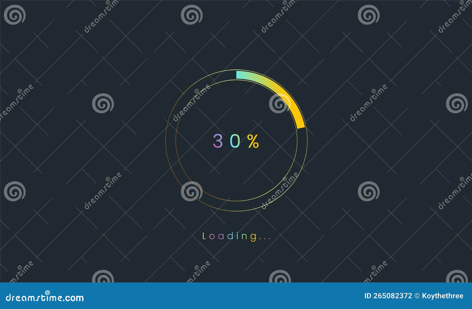 30 Percent Rainbow Loading Bar, Uploading Bar for User Interface ...